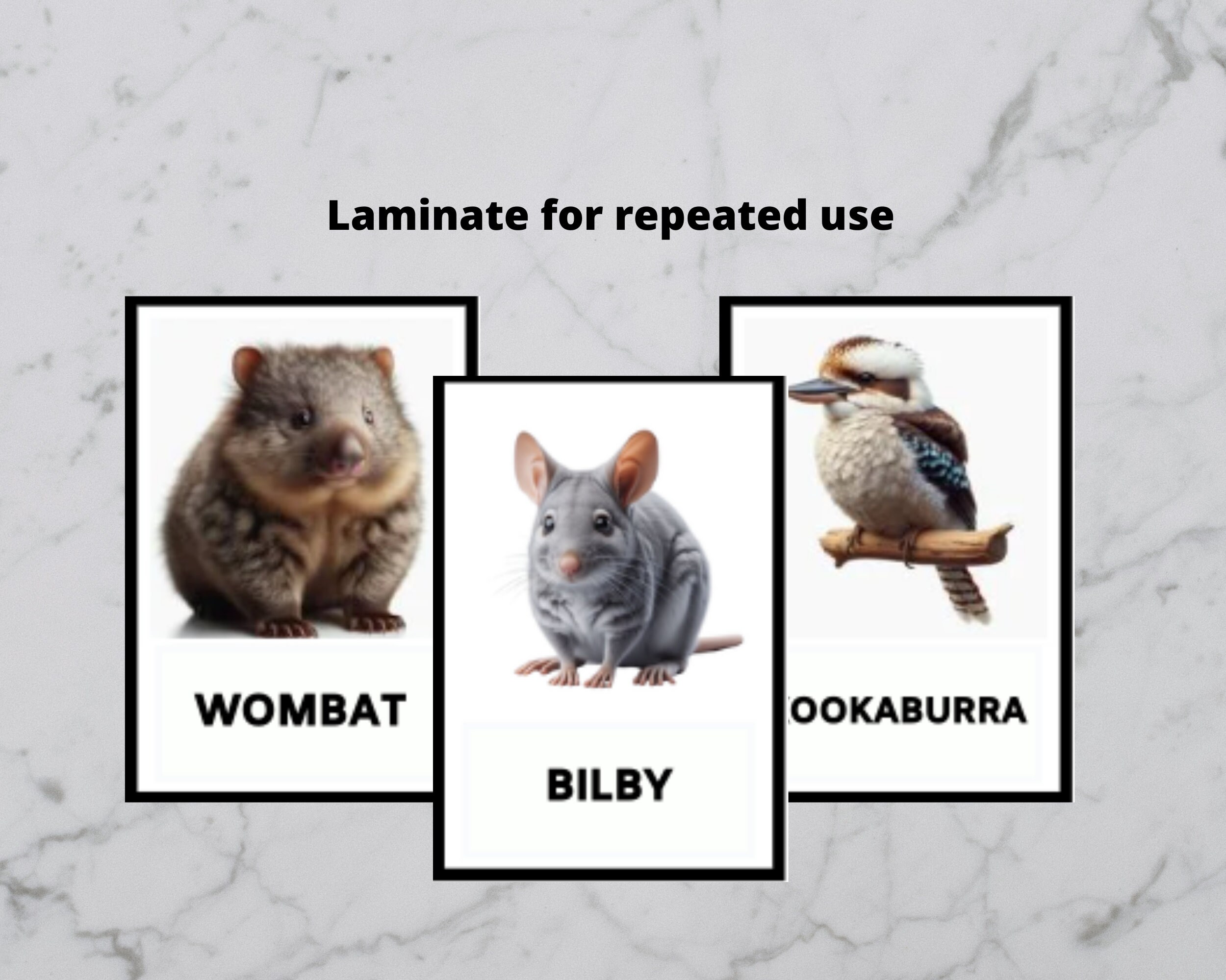 Australian Animal Flashcards - 3 Part Cards - Matching Games - Toddlers ...