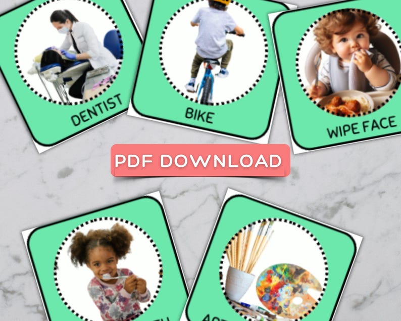 Toddler / Preschool Routine Cards - 76 Real-life Picture Cards for ...