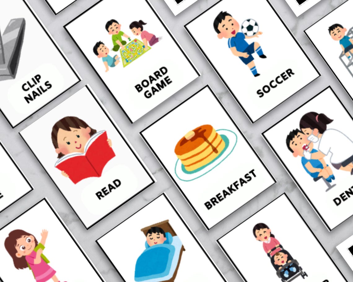 PHYSICAL COPY - Toddler / Preschool Routine Rhythm Cards - 72 Pictures ...