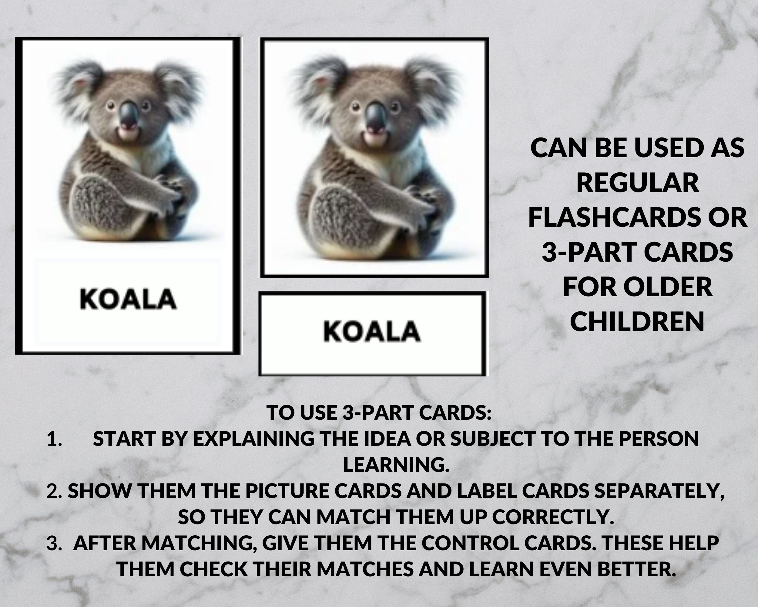 Australian Animal Flashcards - 3 Part Cards - Matching Games - Toddlers ...