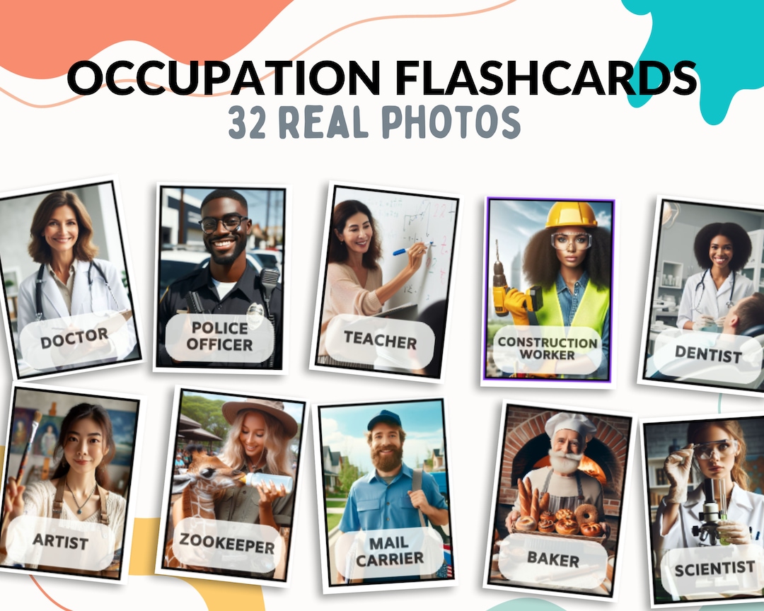 Occupation Flashcards Community Helpers Perfect for Toddlers, Preschool ...
