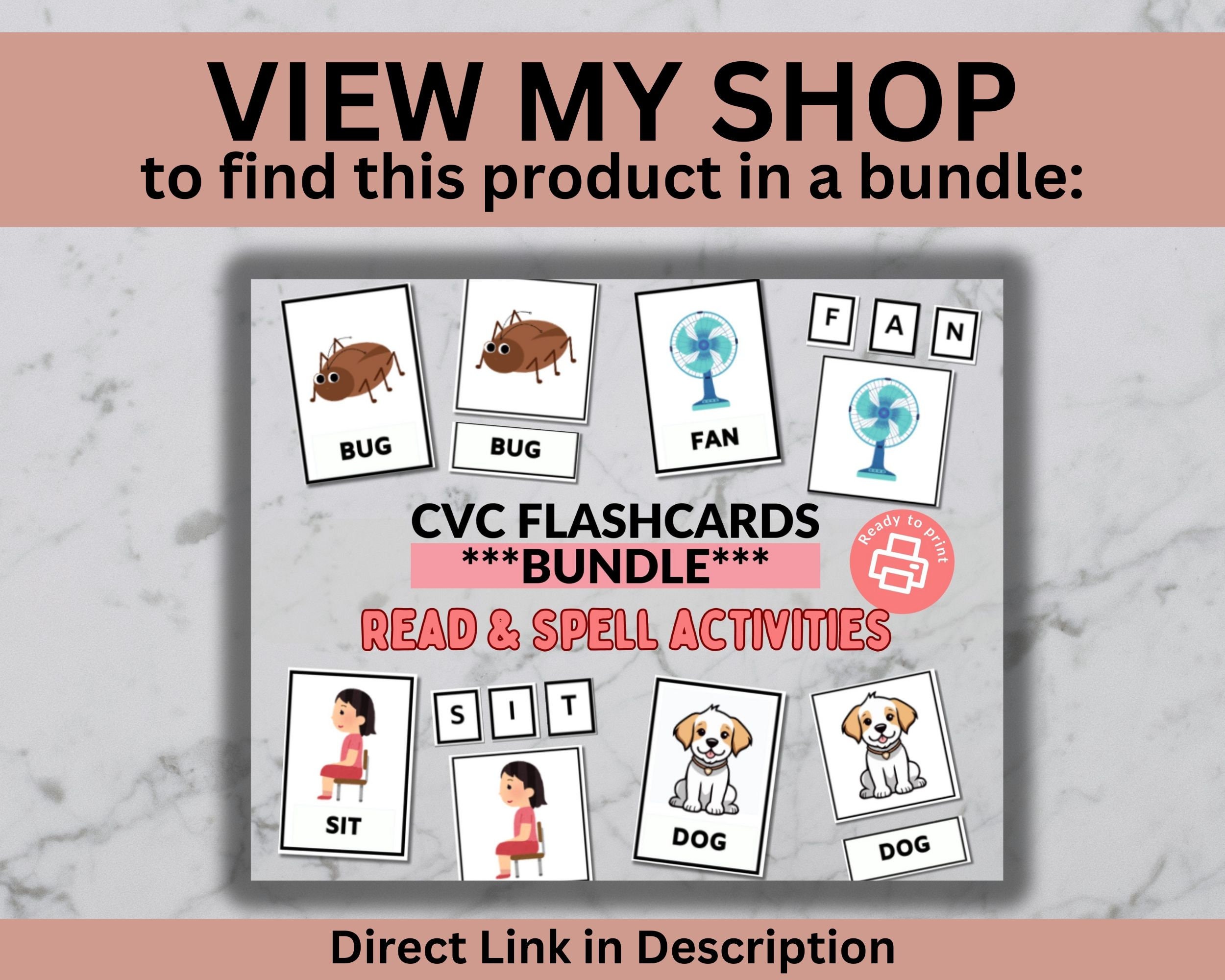 CVC Flashcards With A - 3 Part Cards - Spelling and Reading Activity ...