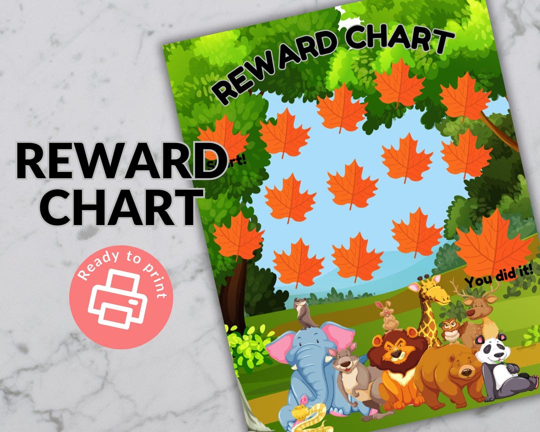 Jungle Animals Reward Chart: Printable Sticker Chart (PDF Download) - Etsy