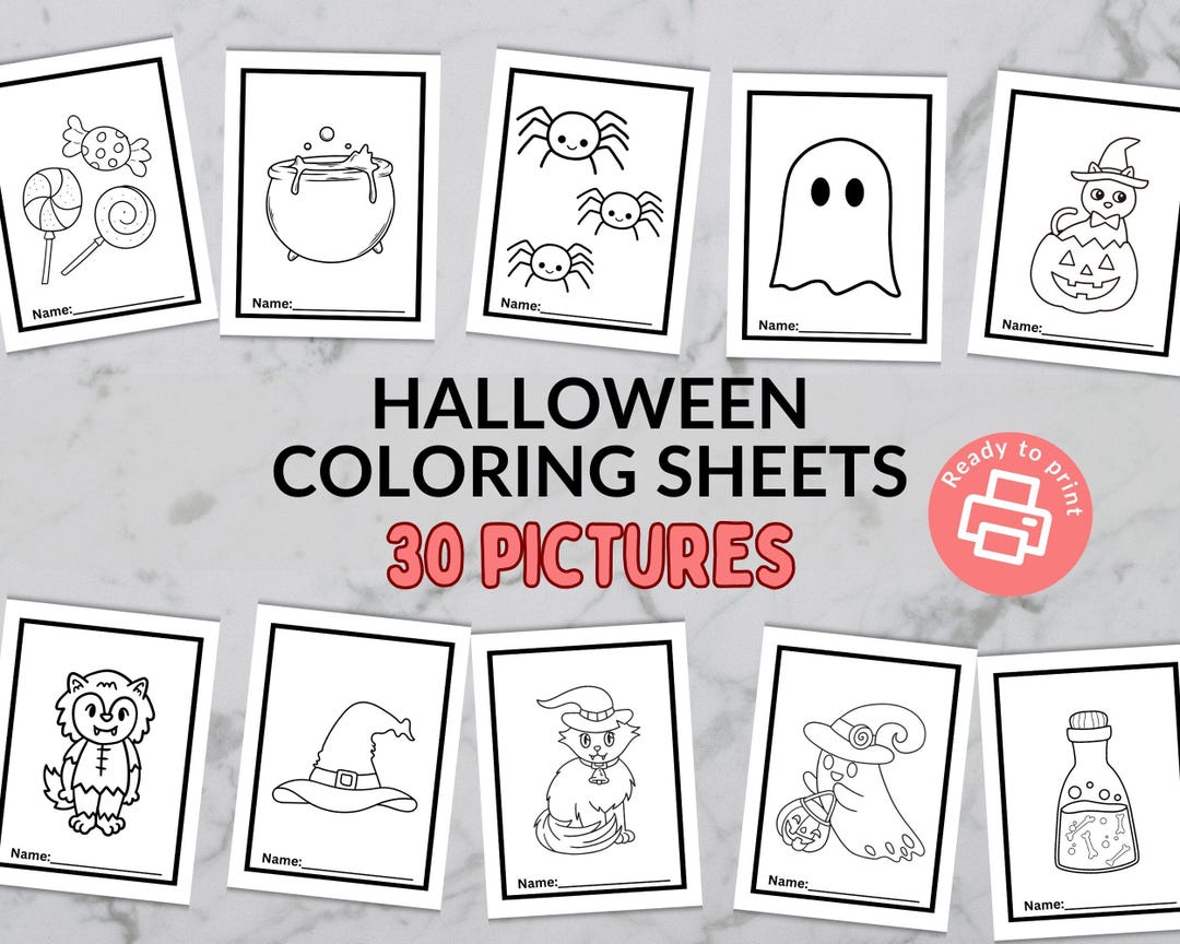 Halloween Themed Coloring Sheets for Toddlers and Preschoolers - Big ...