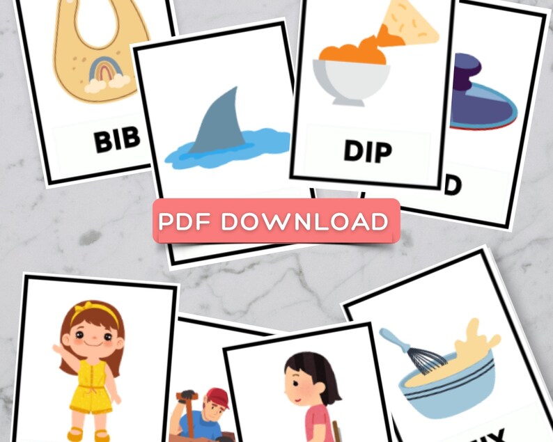 CVC Flashcards With I - 3 Part Cards - Spelling and Reading Activity ...