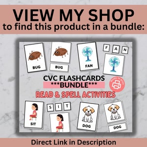 CVC Flashcards With E - 3 Part Cards - Spelling and Reading Activity ...