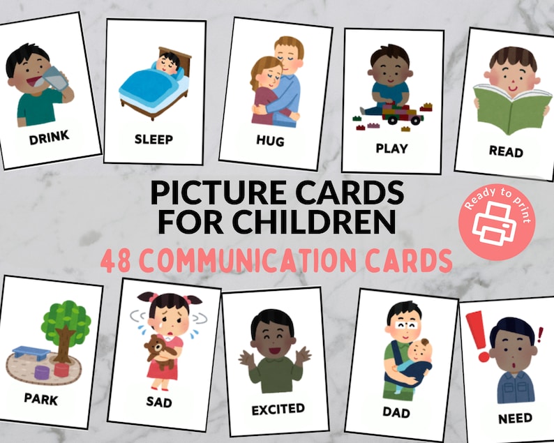 48 Communication Cards: Speech Delay & Autism Visual Supports ...