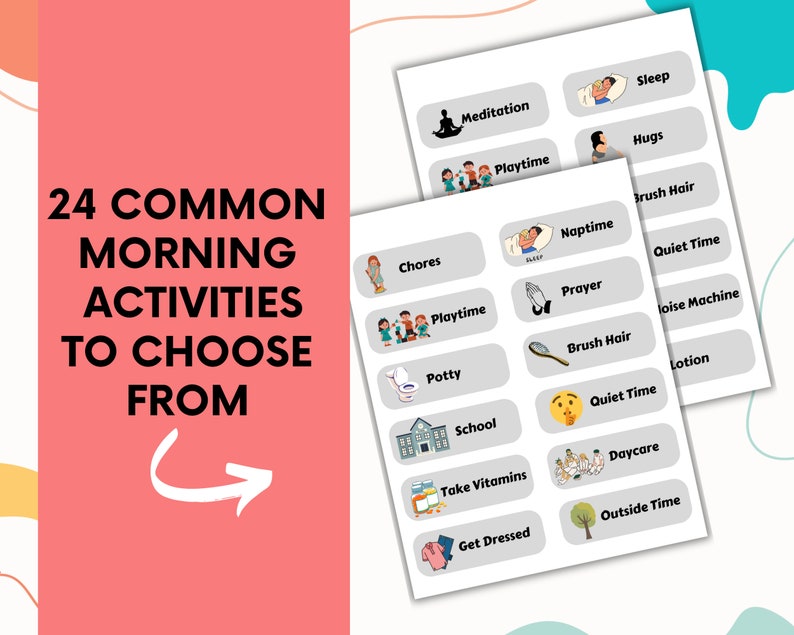 Morning Routine for Children 24 Activities Daily Visual Schedule ...