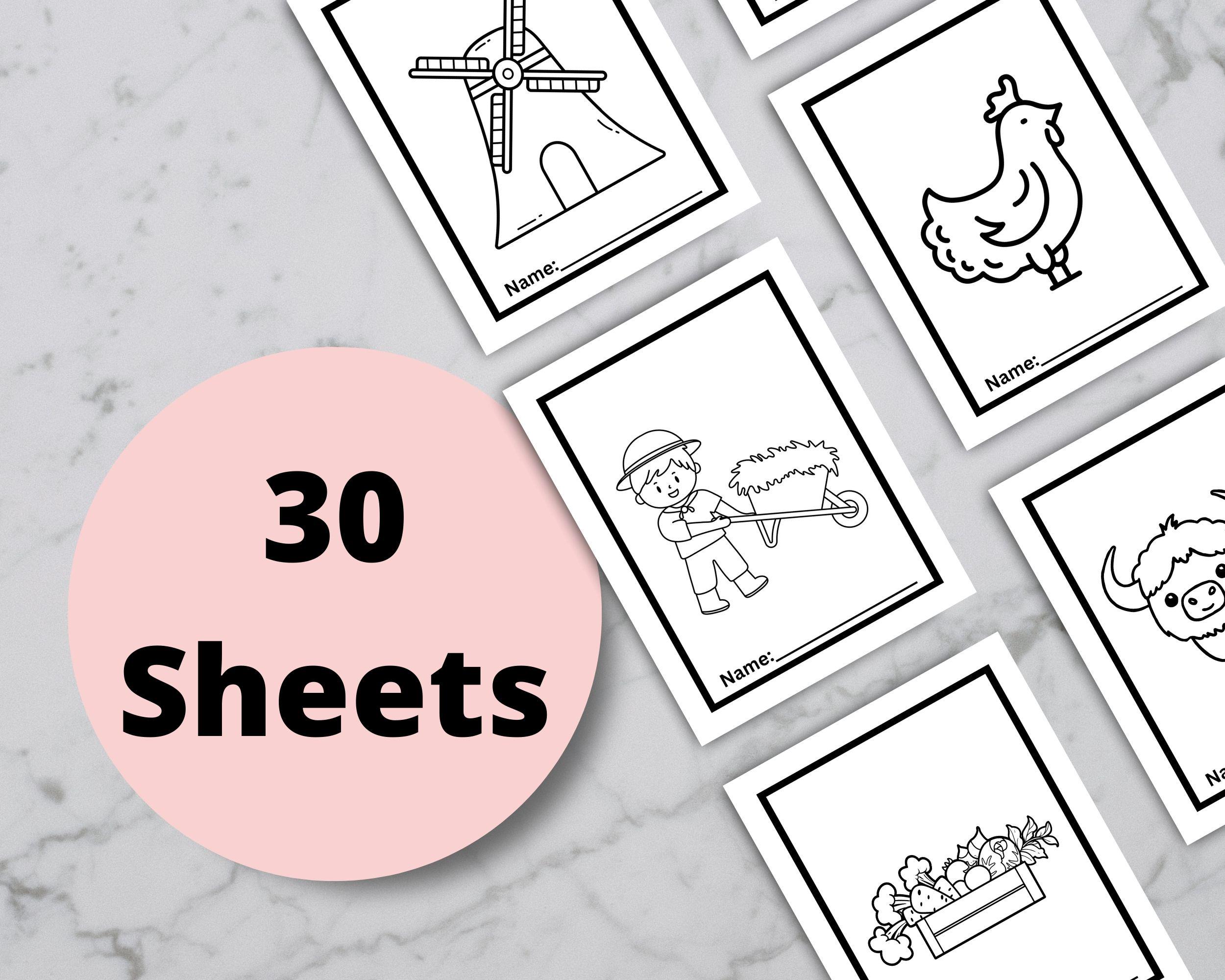 Farm Coloring Pages: 30 Toddler & Preschool Activity Sheets (printable ...