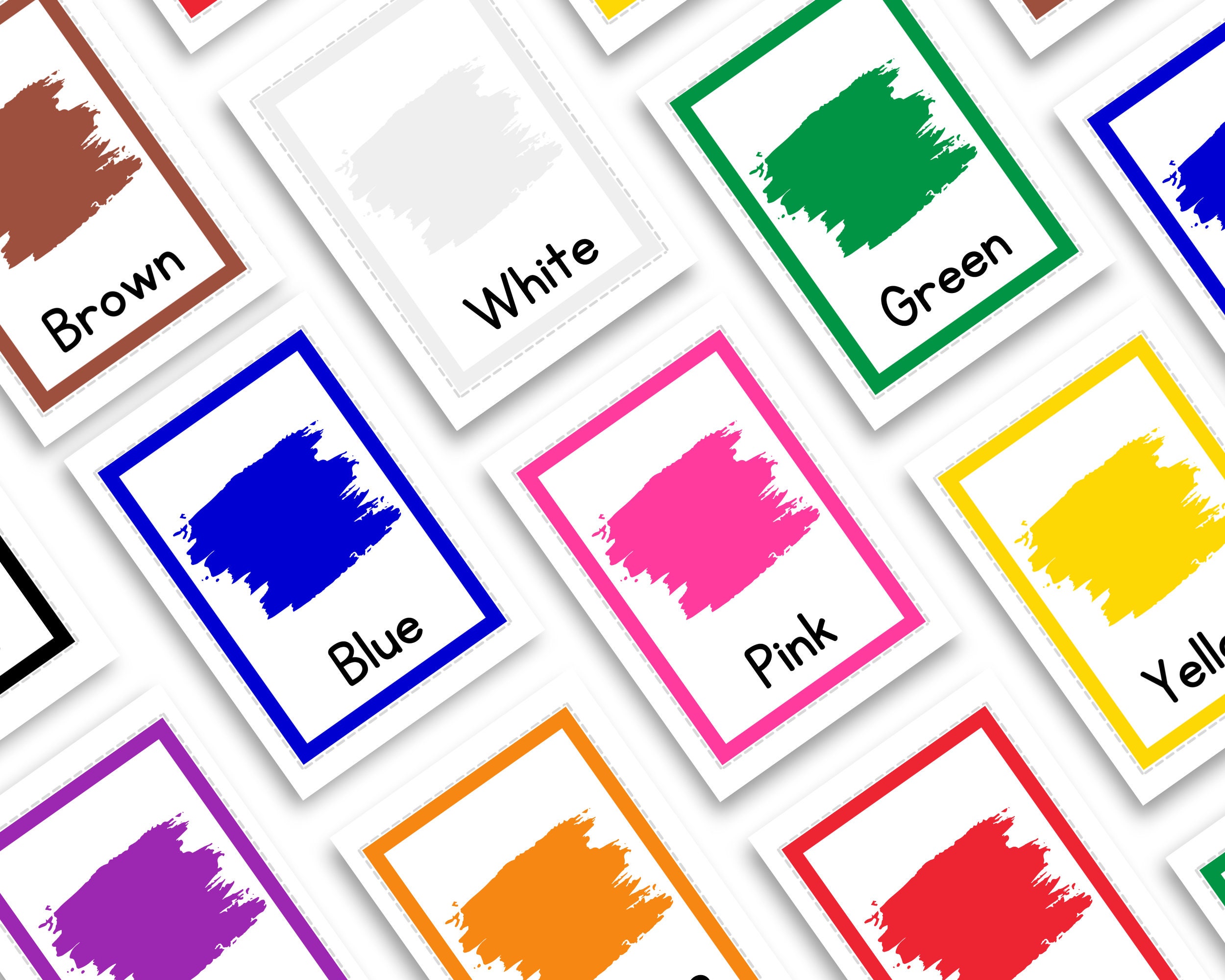 Printable Color Flashcards for Toddlers & Preschoolers Montessori ...