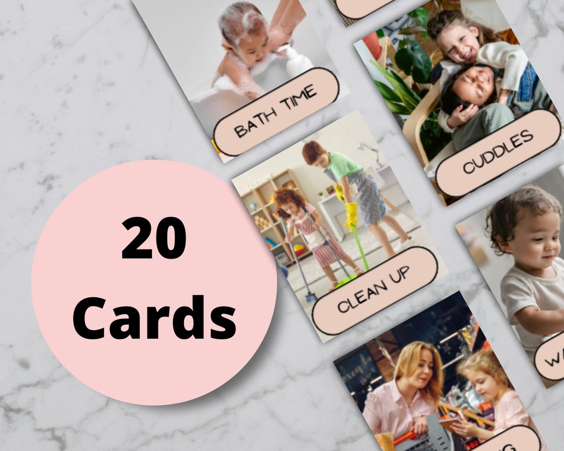 Toddler Routine Cards: 20 Daily Activity Photo Cards (digital Download ...