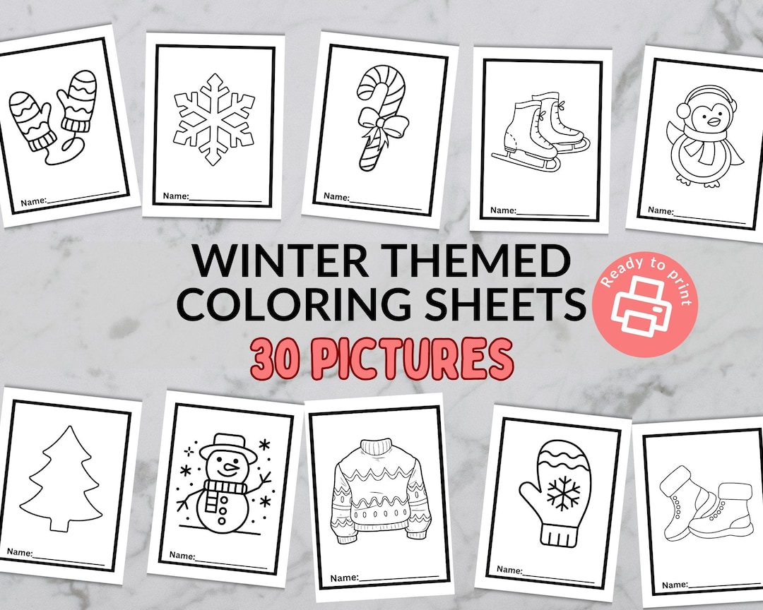 Winter Coloring Pages: 30 Festive Designs for Kids (printable Download ...