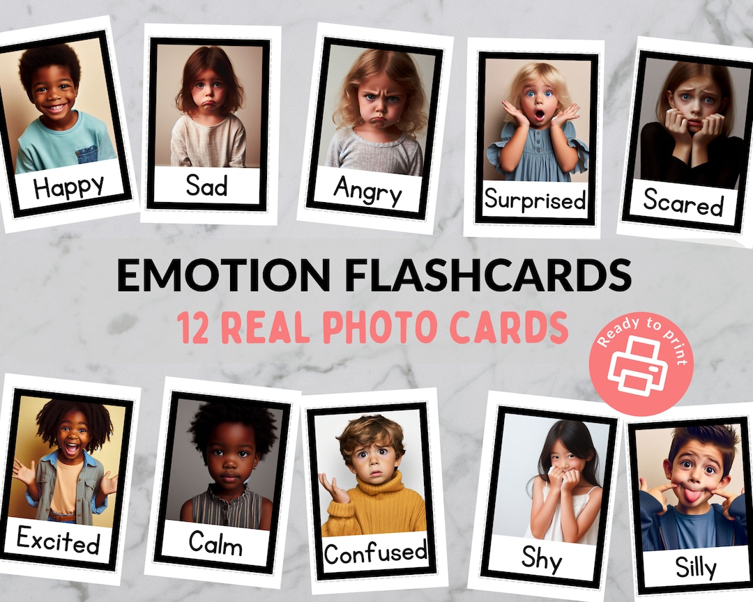 Emotion Flashcards for Toddlers & Preschoolers - Montessori, Homeschool ...