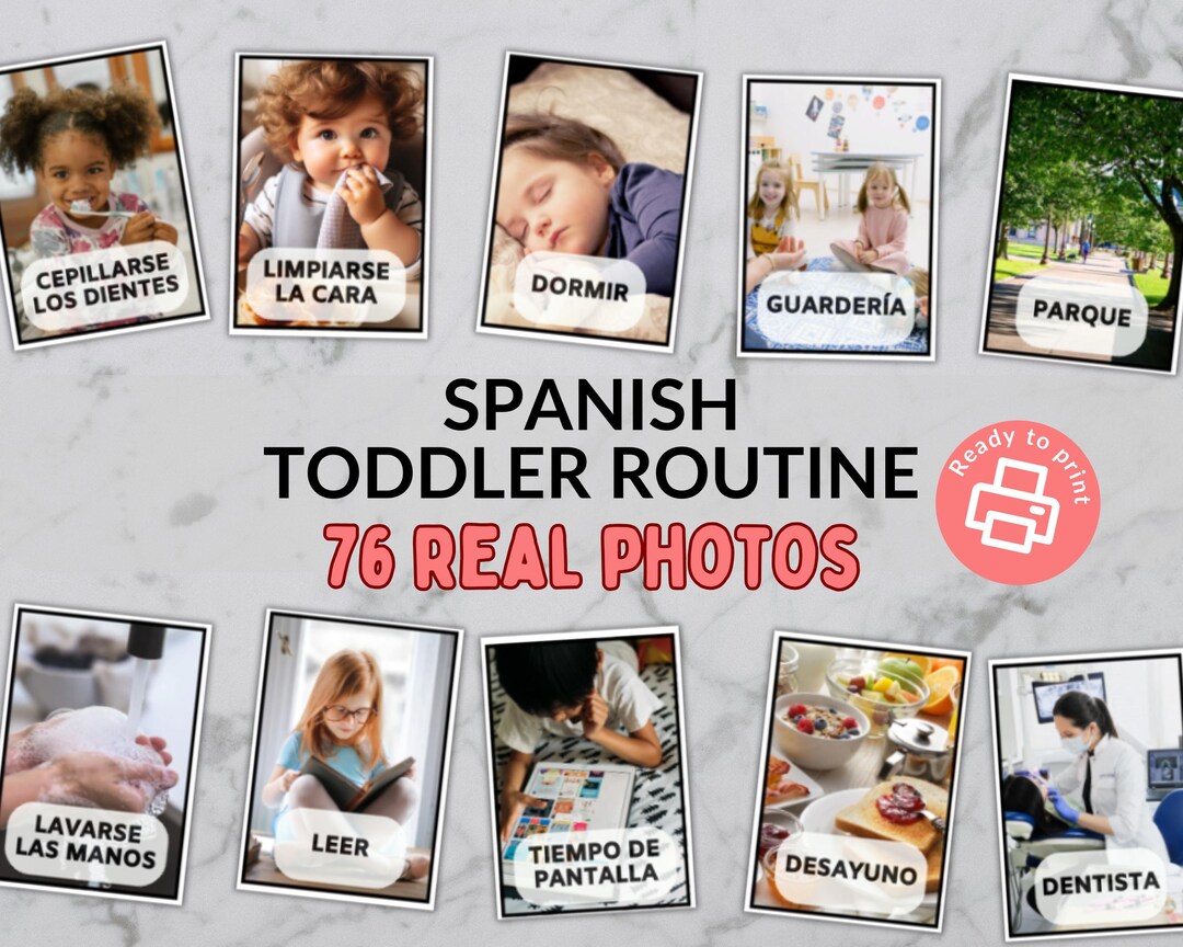 SPANISH Toddler / Preschool Routine Cards - Real-life Picture Cards for ...