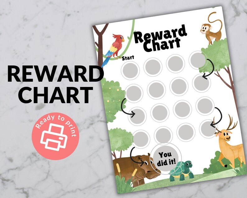 Reward Chart - Potty Training Sticker Chart - Encourage Good Behaviours ...