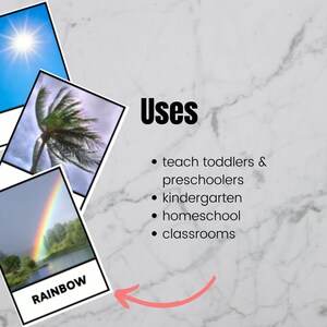 Weather Flashcards - Montessori 3 Part Cards - Toddlers, Preschool ...