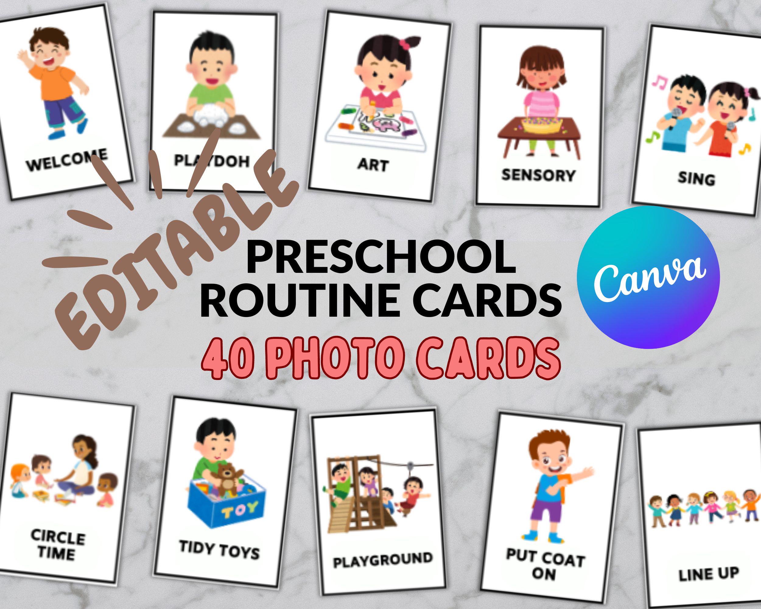 EDITABLE - Classroom Routine Cards - Daycare / Preschool / Kindergarten ...