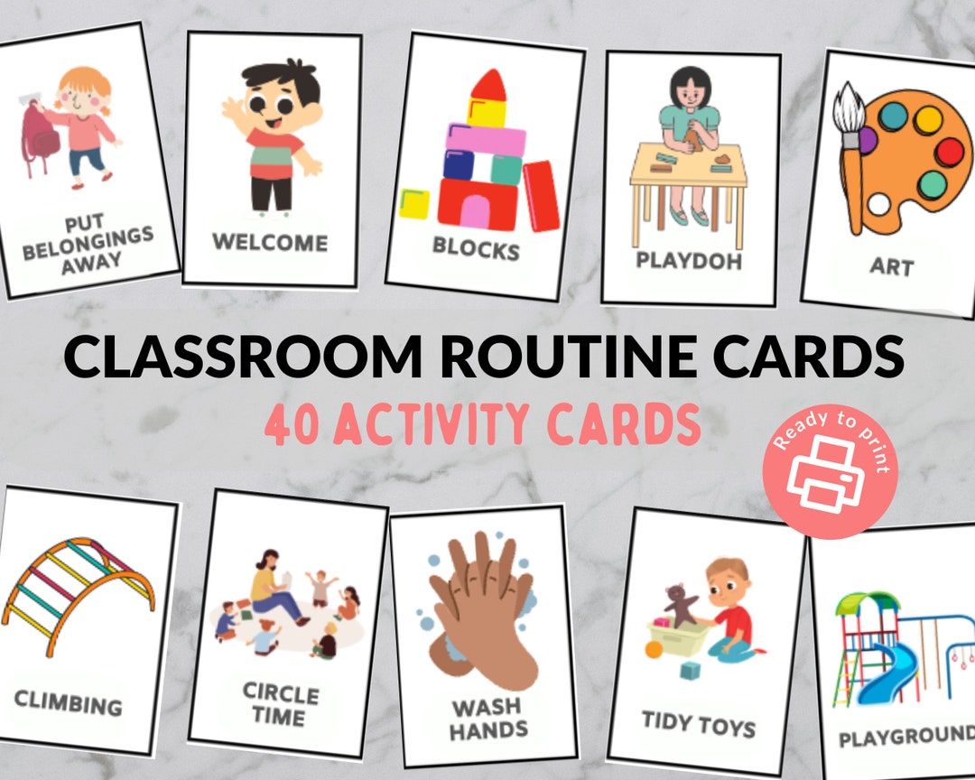 Classroom Routine Cards Daycare / Preschool / Kindergarten / Autism ...