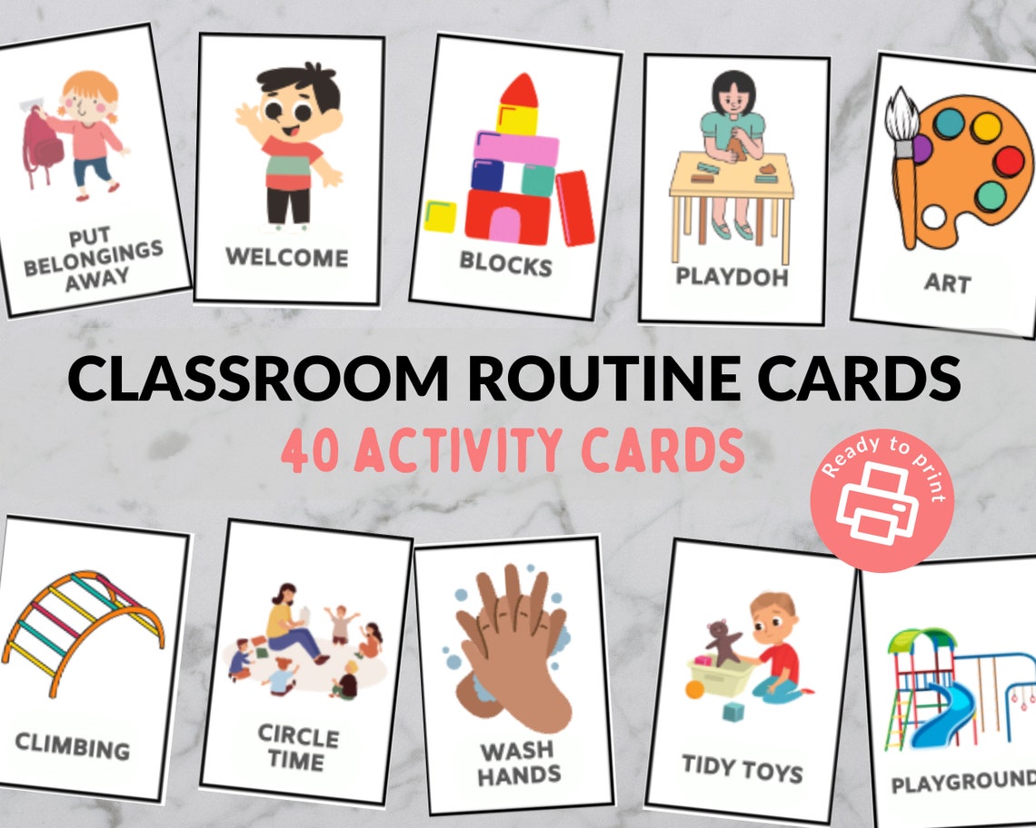 Classroom Routine Cards Daycare / Preschool / Kindergarten / Autism ...