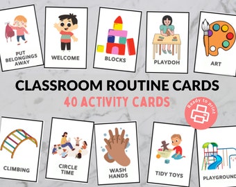Classroom Routine Cards Daycare / Preschool / Kindergarten / Montessori ...
