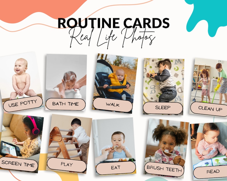 Toddler/preschool Routine Cards 20 Real-life Picture Cards for Daily ...