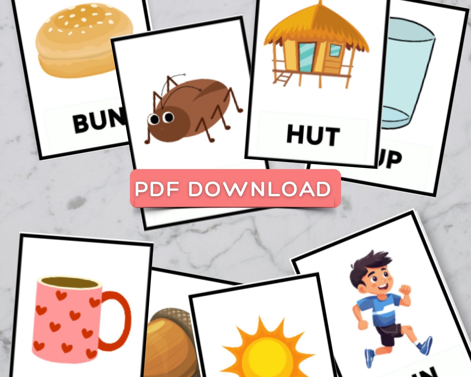 CVC Flashcards BUNDLE - 3 Part Cards - Spelling and Reading Activity ...