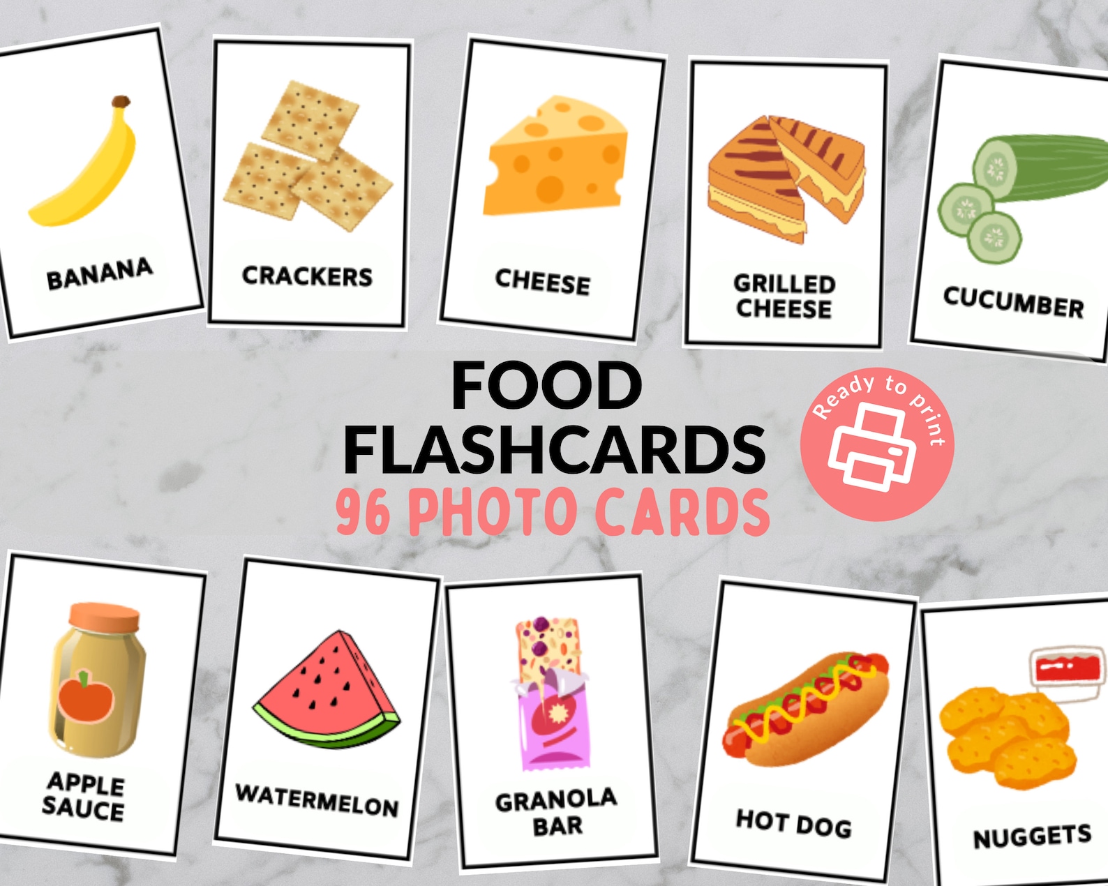 Food Flashcards - 96 Communication Aids for Non-verbal Children ...