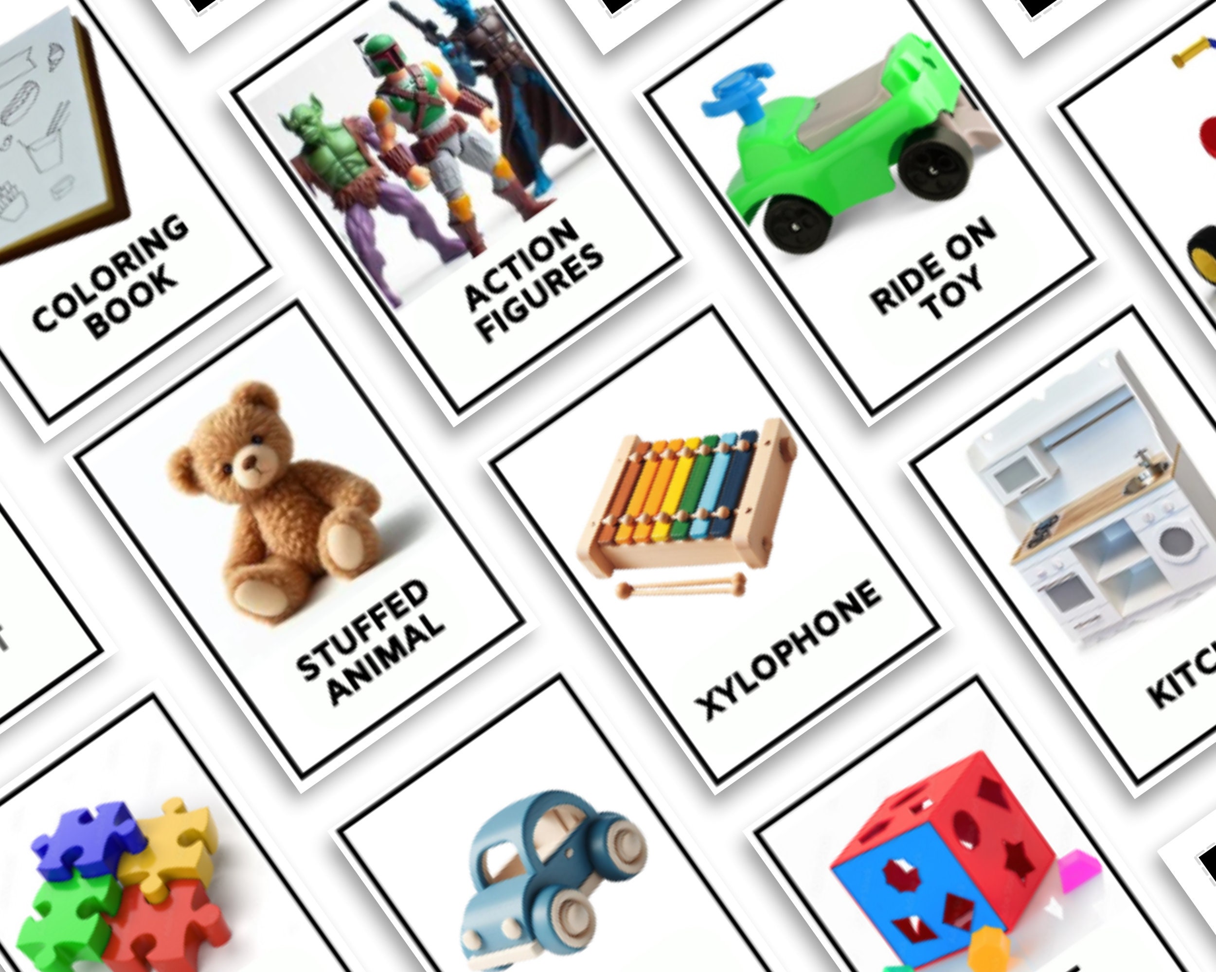 Toy Communication Cards / Flashcards - Aids Young and Non-verbal ...