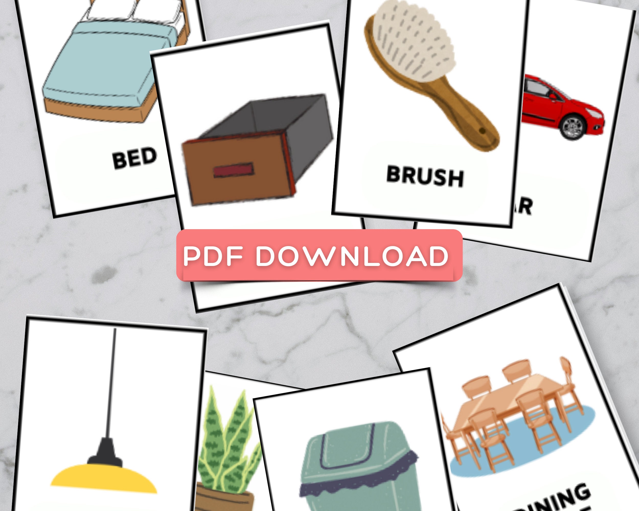Household Items Flashcards / Picture Communication Cards for Autistic ...