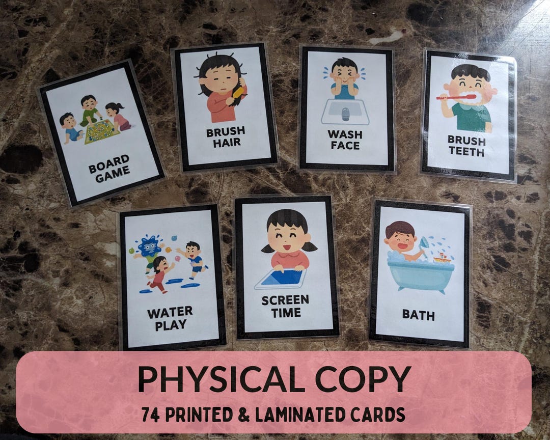 PHYSICAL COPY - Toddler / Preschool Routine Rhythm Cards - 72 Pictures ...
