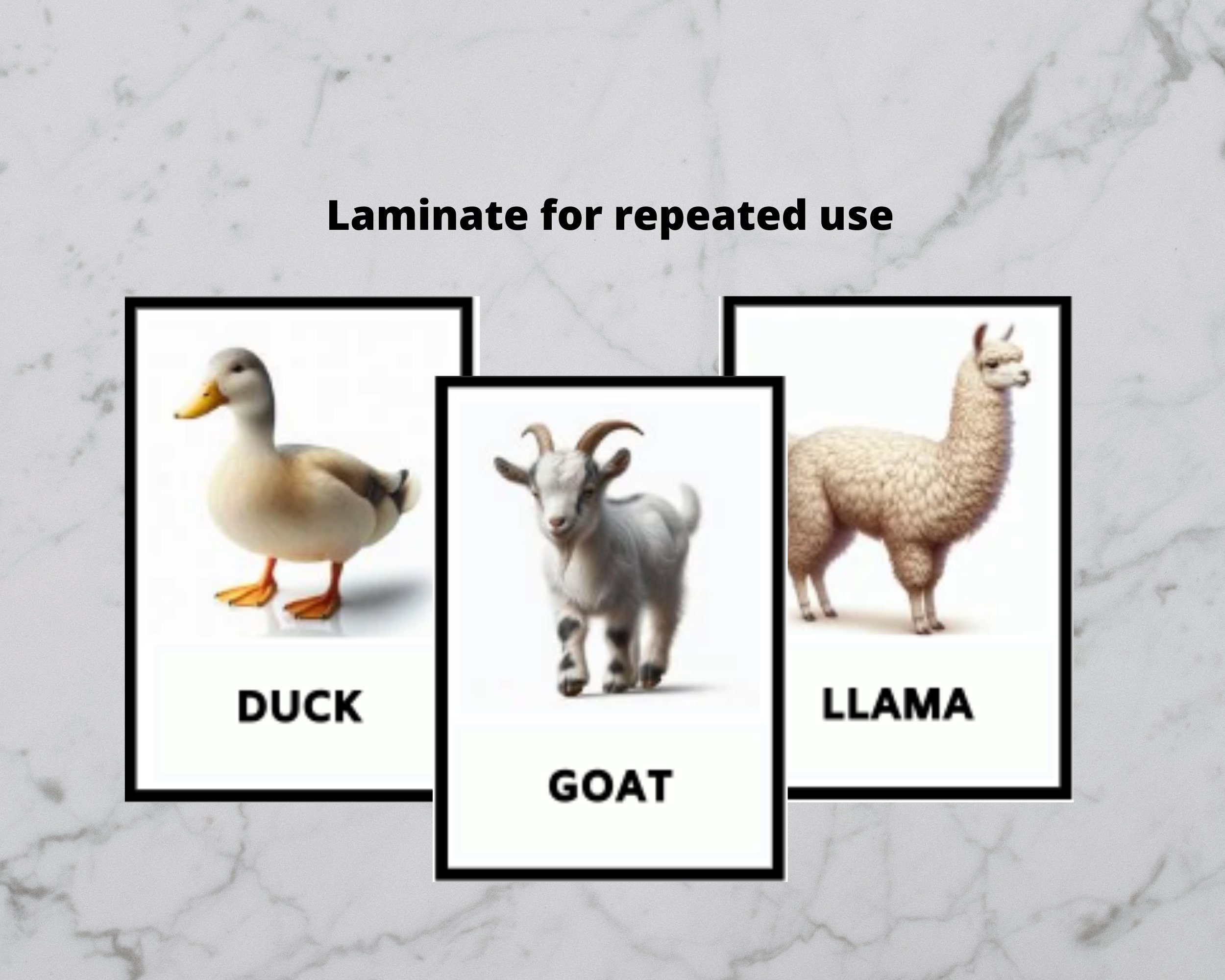 Farm Animal Flashcards Montessori 3 Part Cards Nomenclature Cards ...