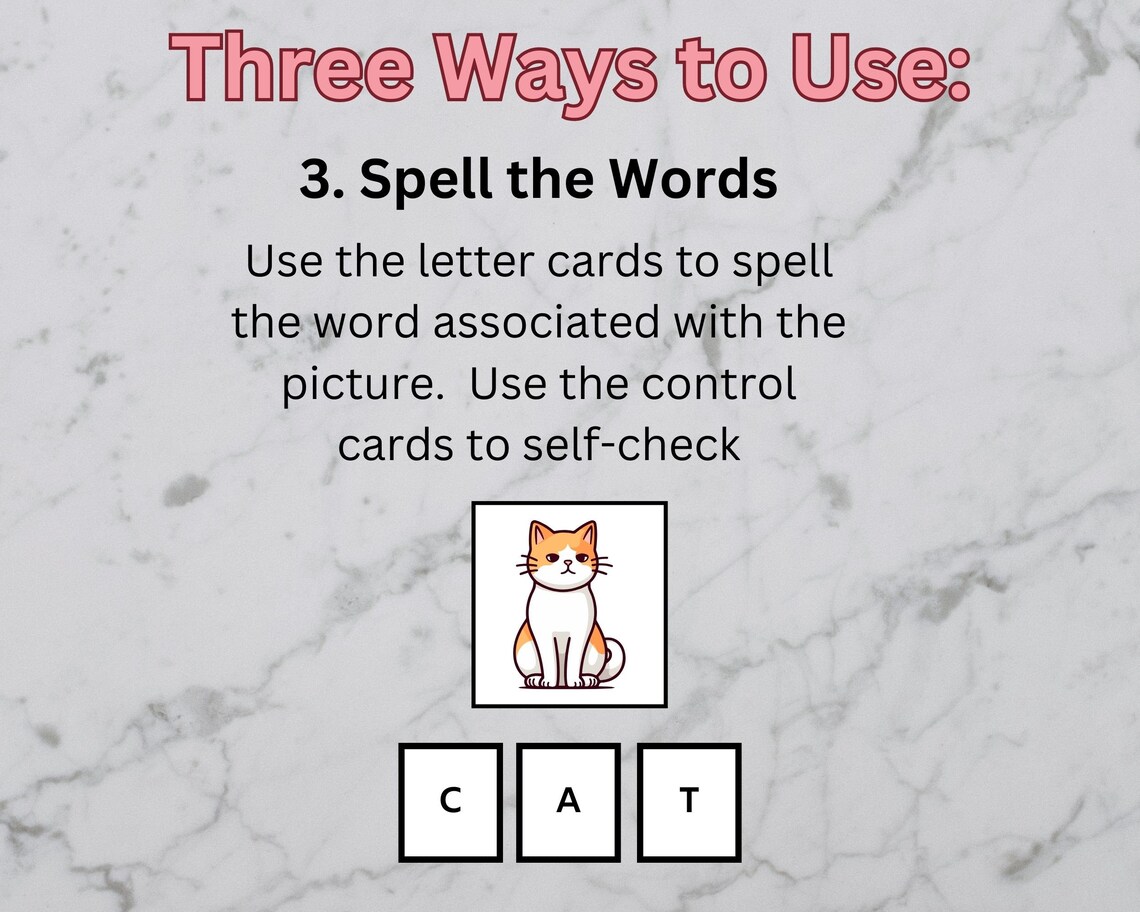 CVC Flashcards With A - 3 Part Cards - Spelling and Reading Activity ...