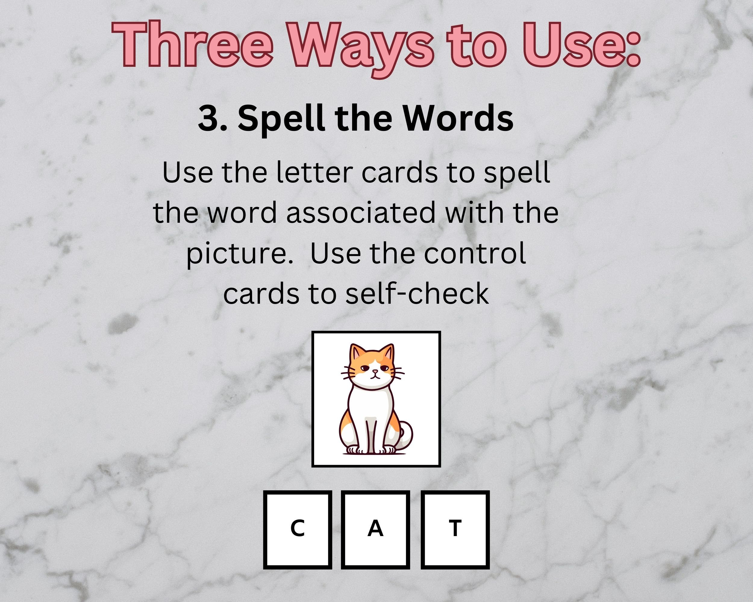 CVC Flashcards With A - 3 Part Cards - Spelling and Reading Activity ...