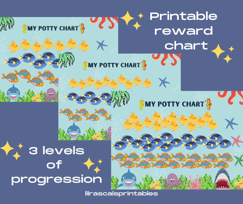 Printable Ocean Potty Reward Chart - Etsy