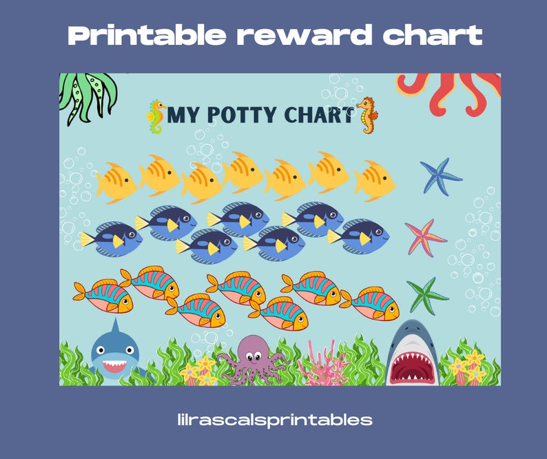 Printable Ocean Potty Reward Chart - Etsy