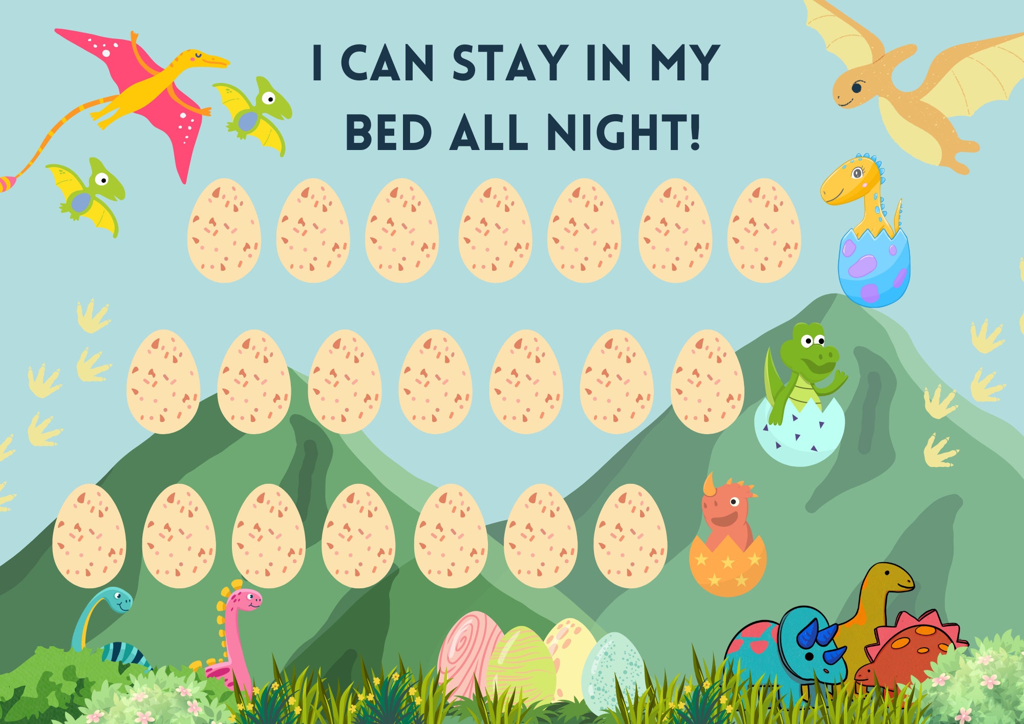 Printable Dinosaur Sleep Reward Chart With Progressions - Etsy