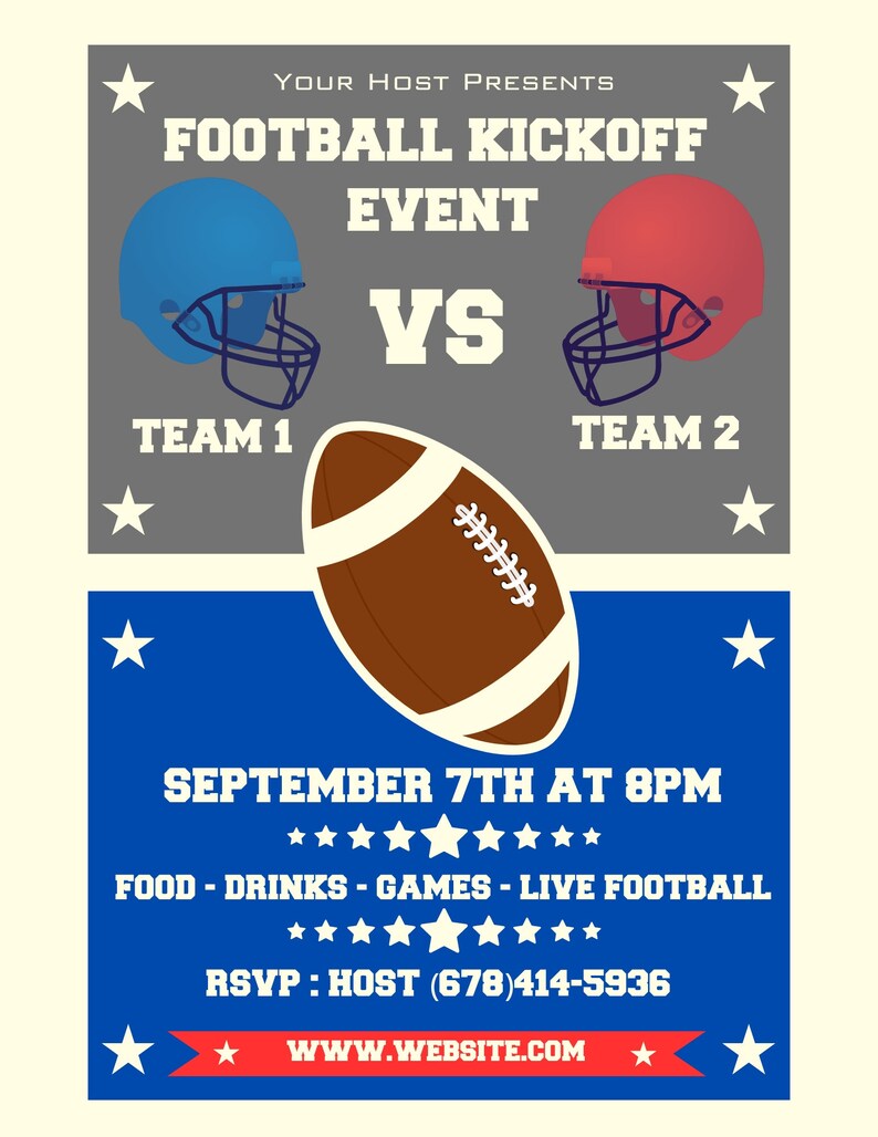 NFL FOOTBALL Template EASY Edit in Canva - Etsy