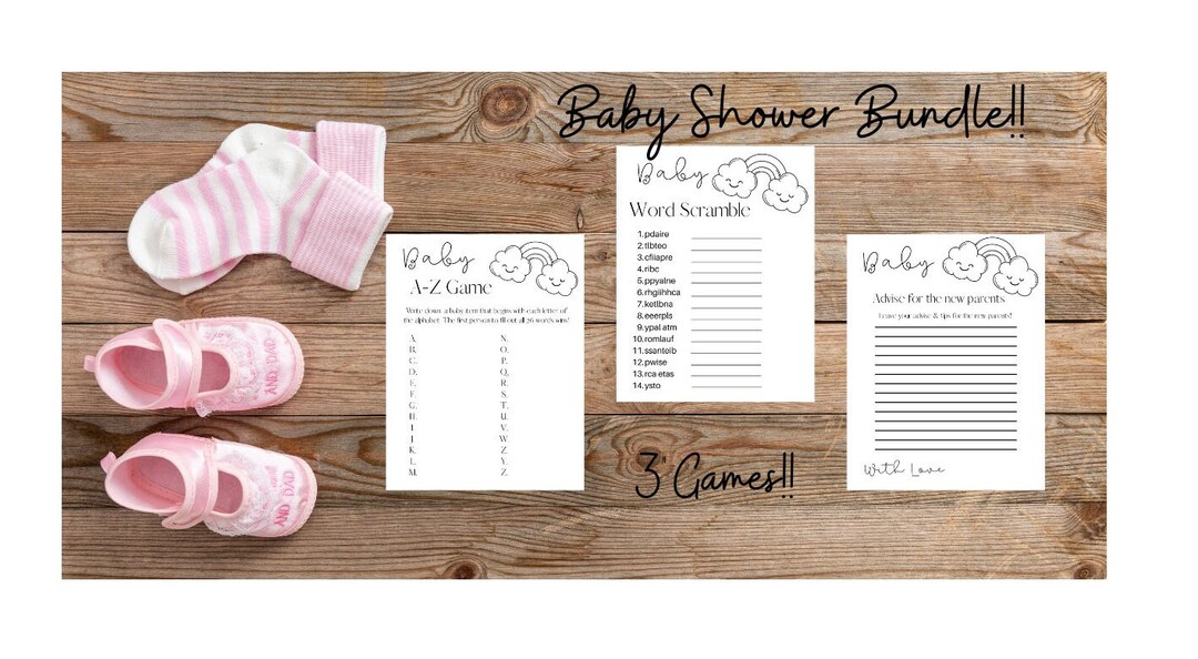Baby Shower Games Multipack, Baby Shower Activity, Printable Games ...