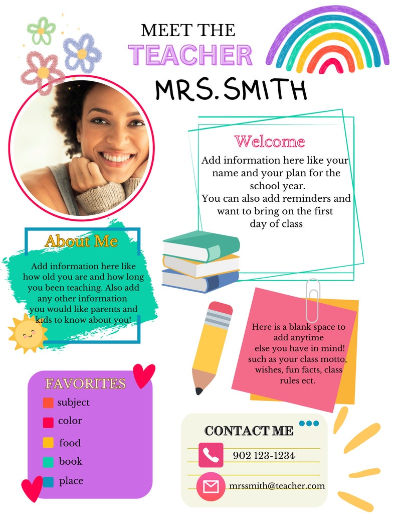 Meet the Teacher Template, Editable Back to School Flyer, Classroom ...