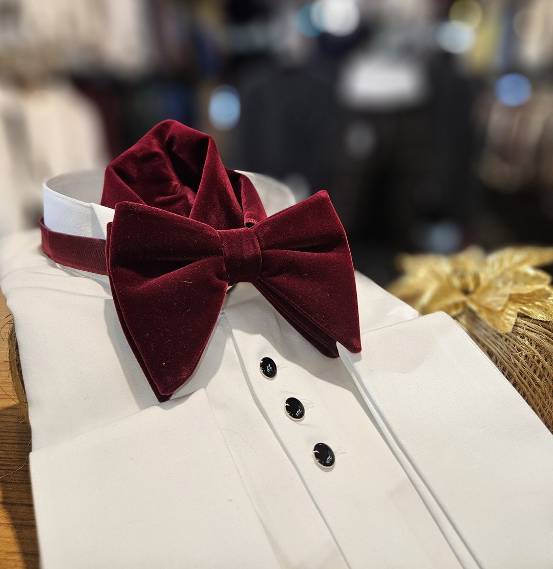 Men's Tom Ford Style Bow Tie and Handkerchief men's Oversized Bow Tie ...