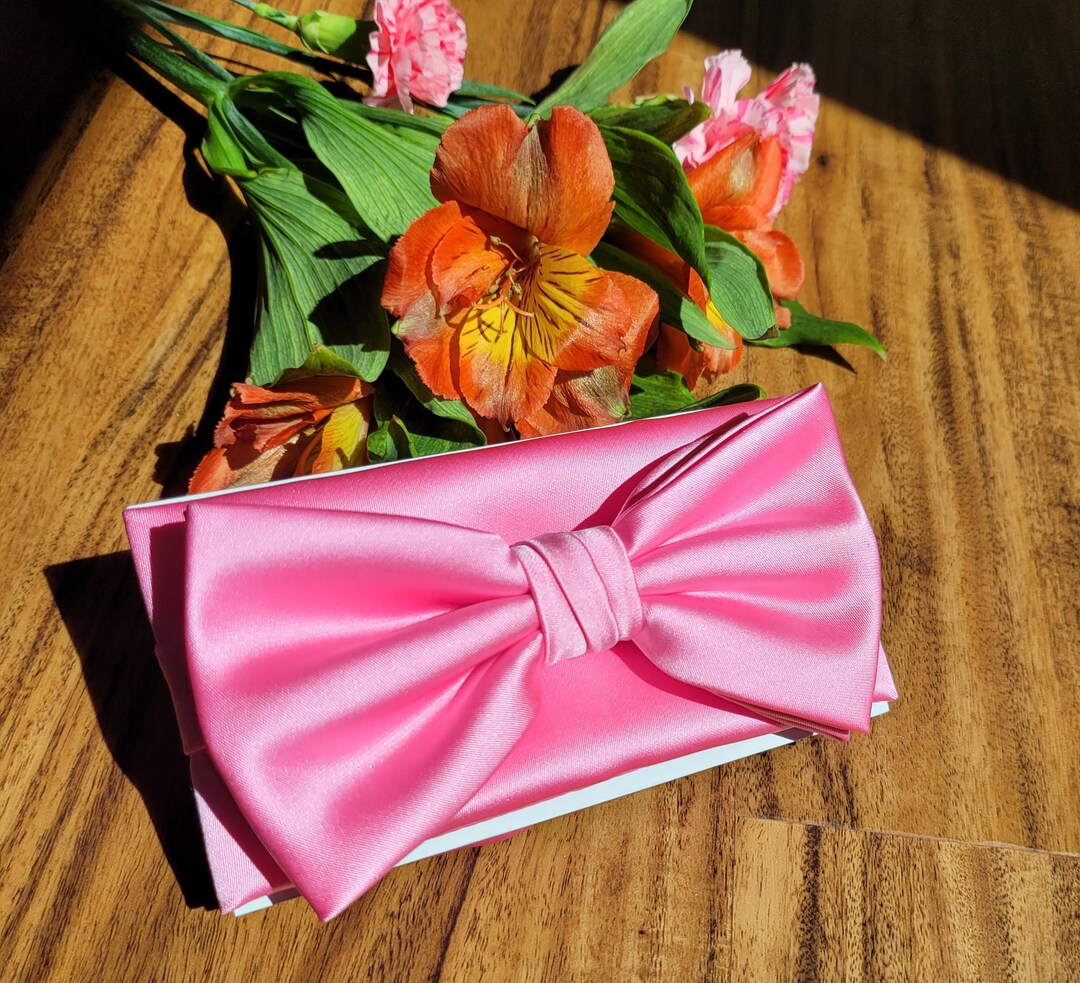 Men's Bow Tie and Handkerchief in Pink Color - Etsy
