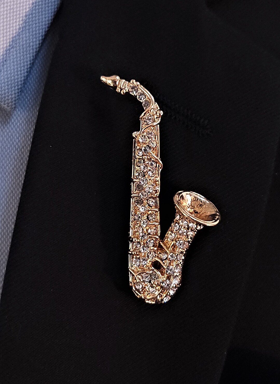 Men's Brooch Gold Saxophone Pin - Etsy