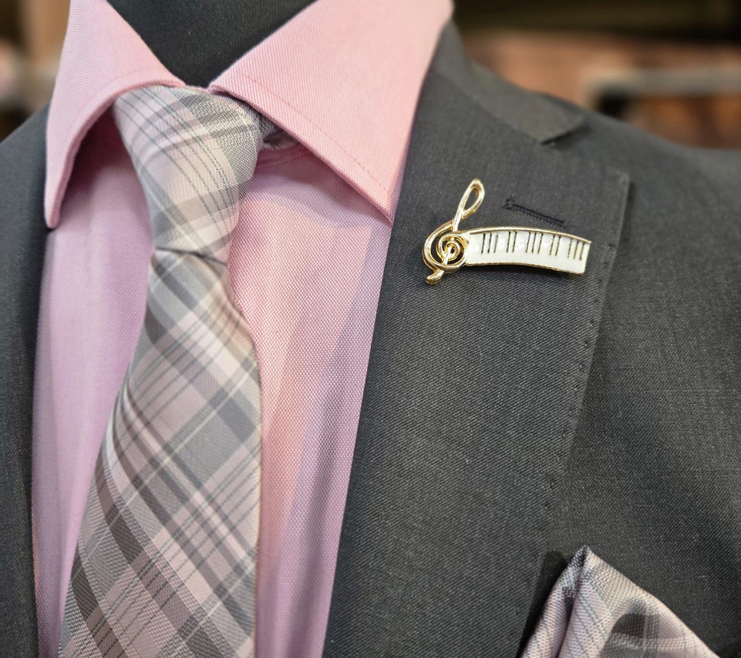 Men's Musical Note Symbol Gold Color Pin Lapel - Etsy