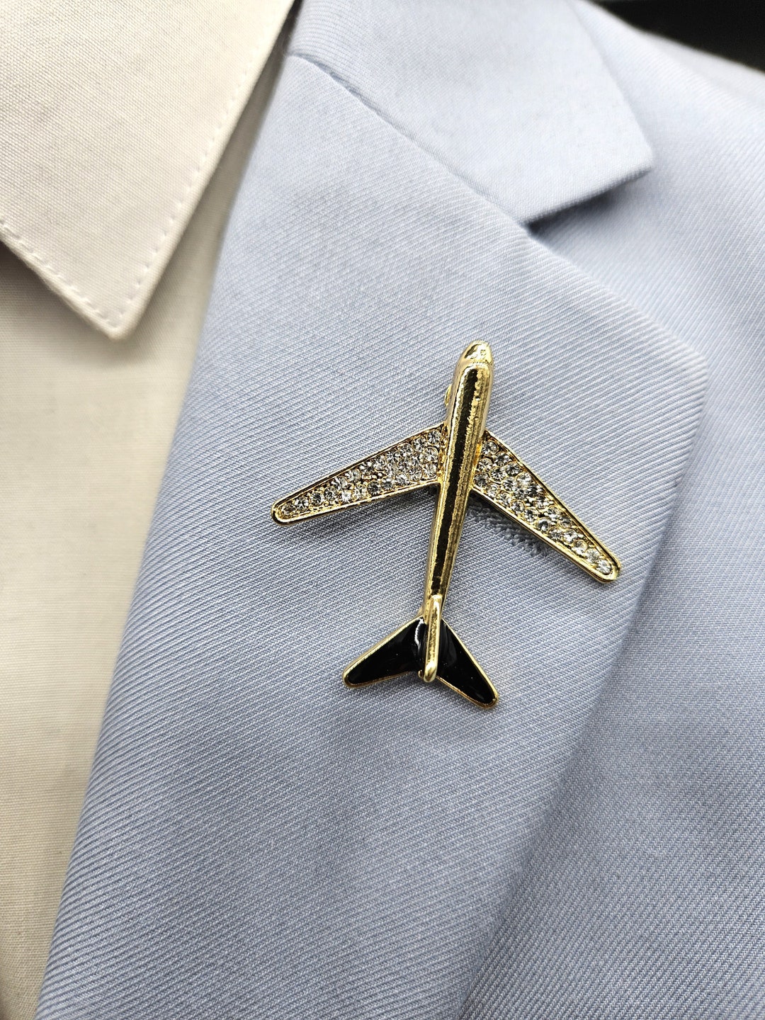 Men's Gold Color Airplane Brooch Pin Lapel - Etsy