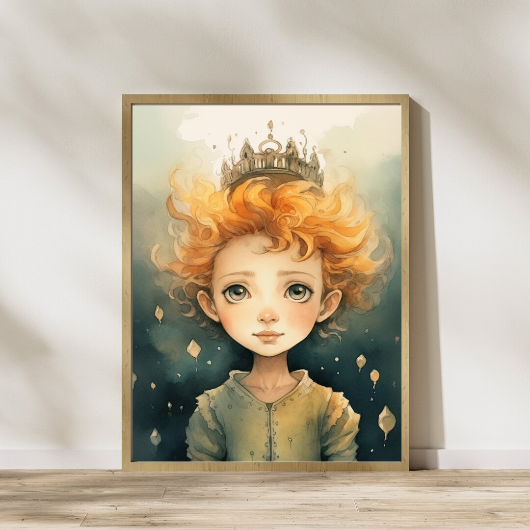 The Little Prince and Princess Poster, Digital Artwork Illustrations ...