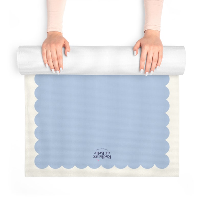 Light Blue Scalloped Yoga Mat - Etsy