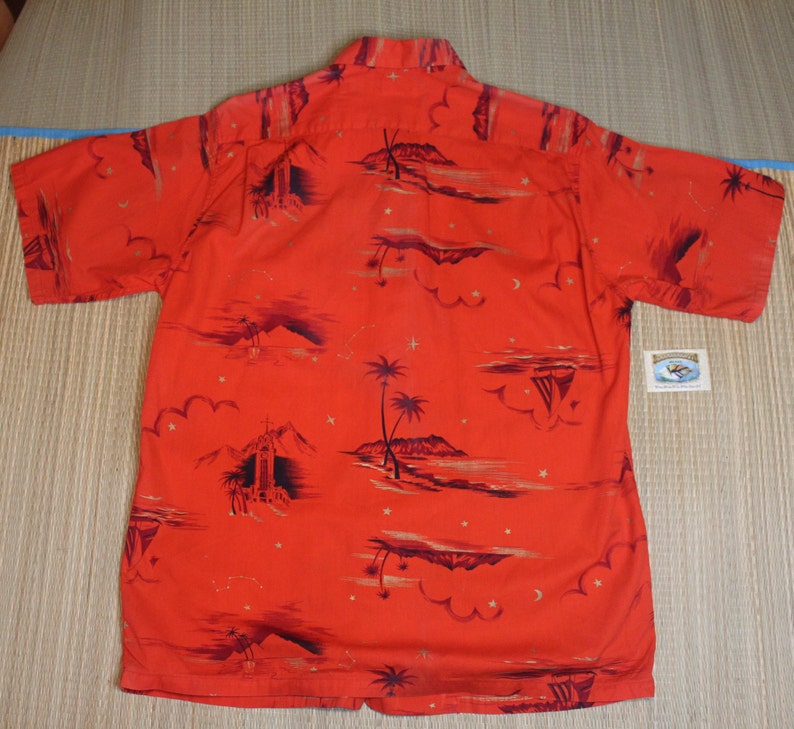 Vintage 1950's - Early 60's Surf and Shore Hawaiian Shirt - Shimmering ...