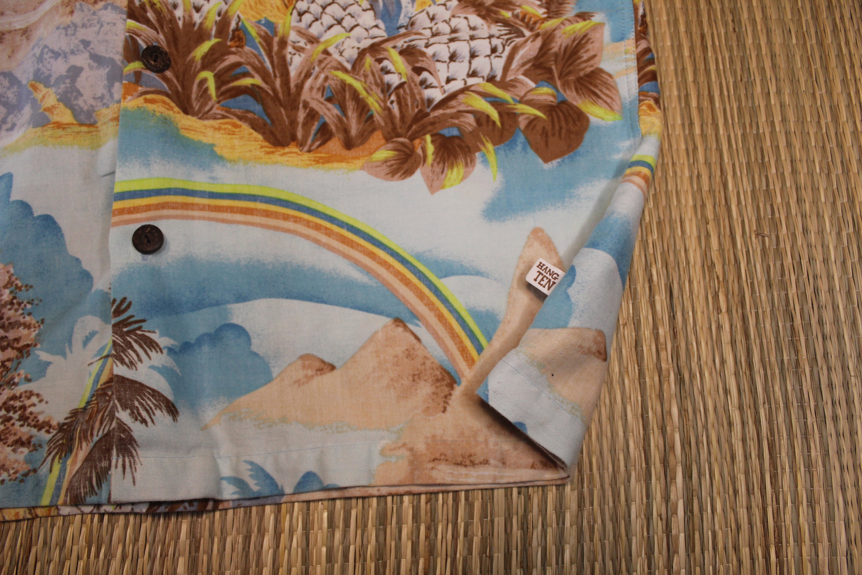 Vintage Throwback 70's Hang Ten Aloha Shirt - Classic Footprint Logo on ...