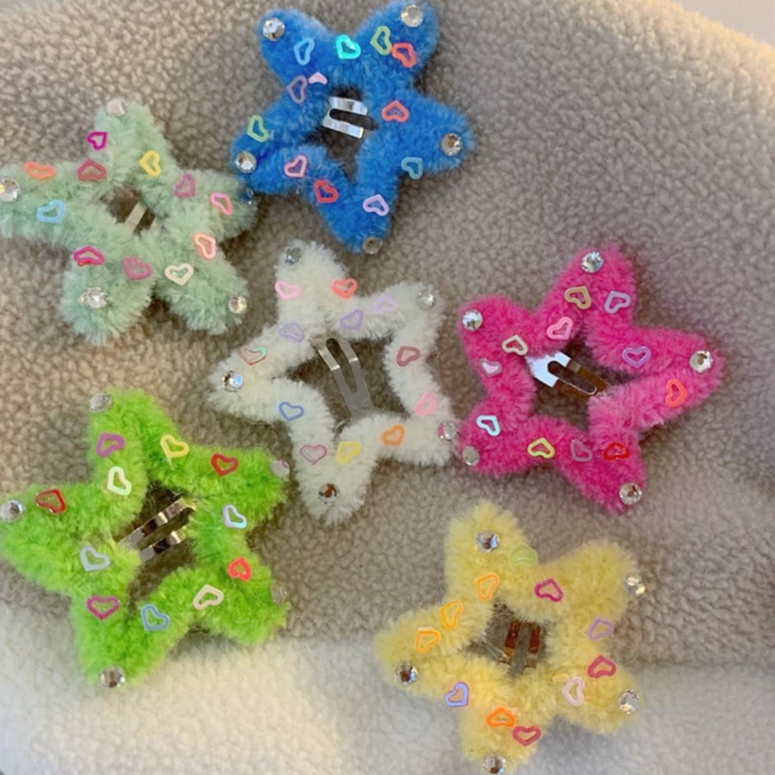 Kawaii Cute Hair Clips, Retro Sweet Colorful Star Hairpin, Y2k Hair ...