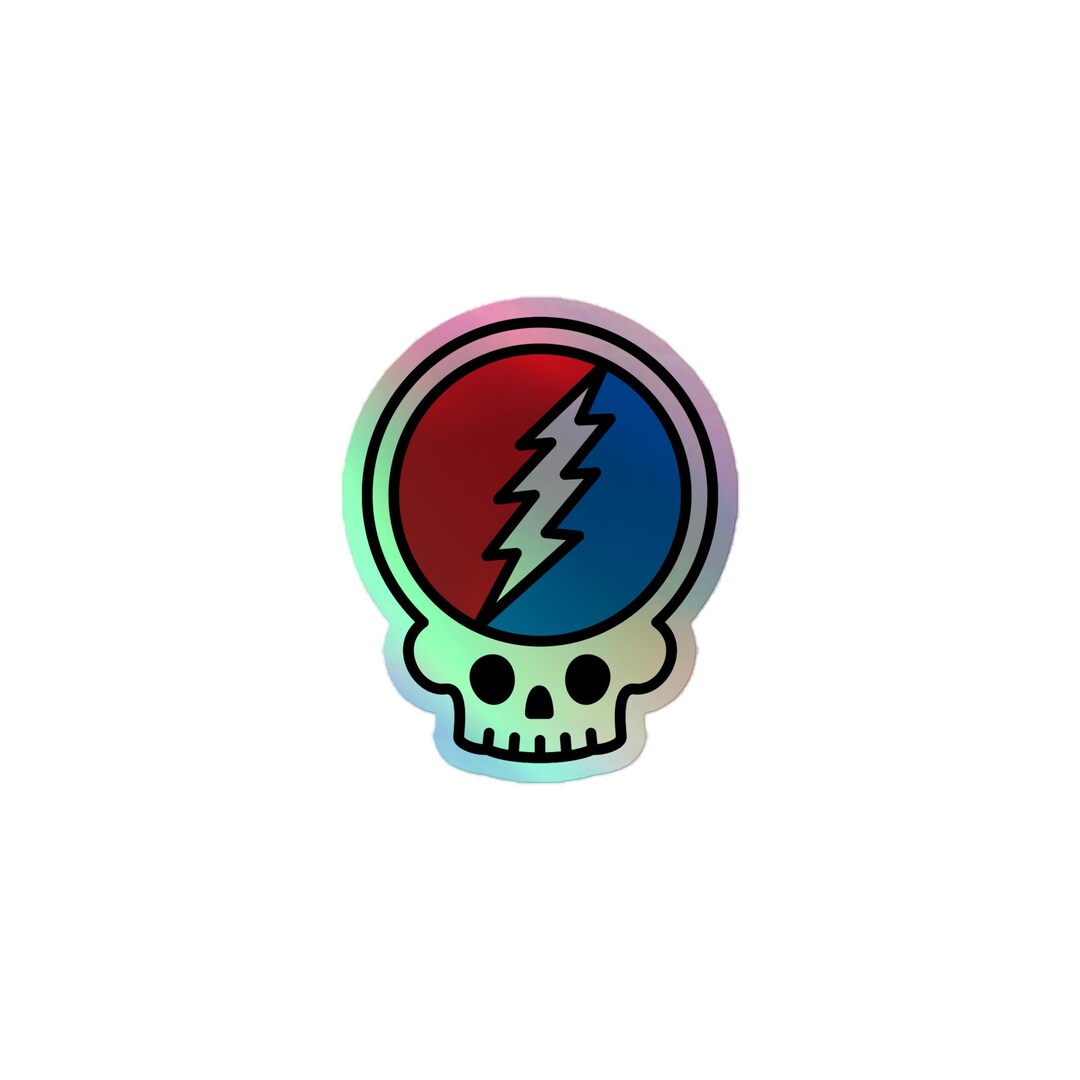 Cartoon Stealie Holographic Sticker - Etsy